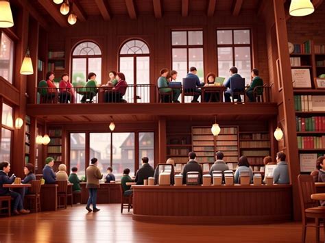 Premium Ai Image A Cozy Coffee Shop Interior On A Rainy Day With Warm