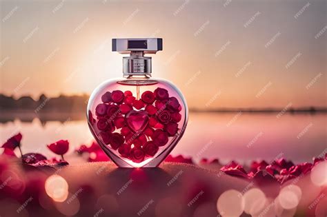 Premium Ai Image A Bottle Of Perfume With A Heart Shaped Bottle Of