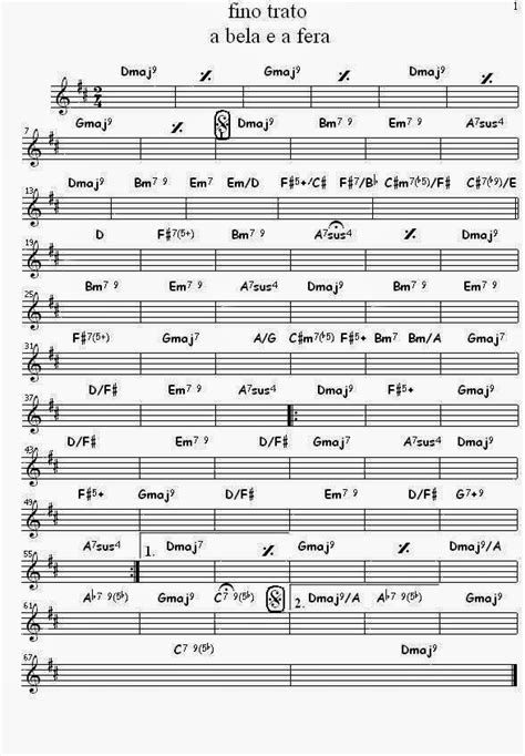 Meu Cavaquinho Partituras Partitura A Bela E A Fera Grupo Fino Trato