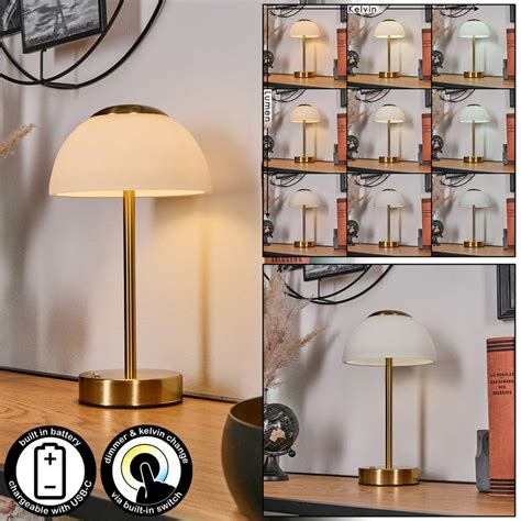 Hofstein Tischleuchte Dimmbare Tischlampe Aus Metallglas In