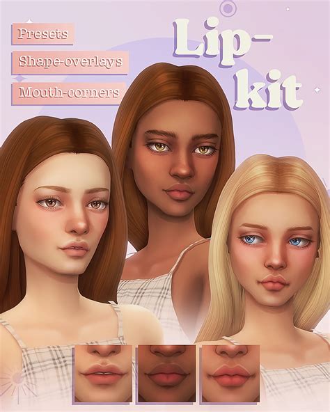 Lip Kit Presets Shape Overlays Mouth Corners Gallery The Sims 4