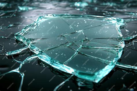 Broken Glass On Black Background Premium Ai Generated Image