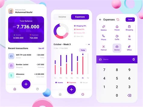 Finance Mobile App Skeuomorphism Ui Design