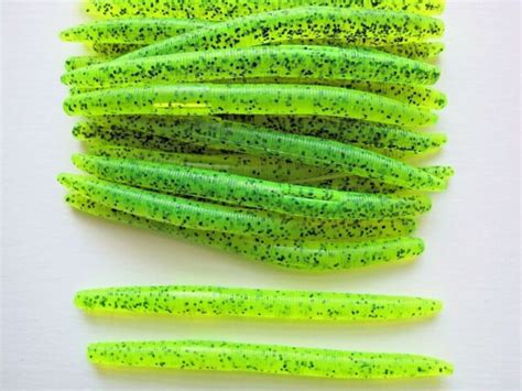 50 Pk 5 Senko Style Chartreuse Pepper Soft Plastic Worms Scent
