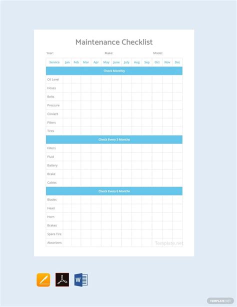 Daily Building Maintenance Checklist Template