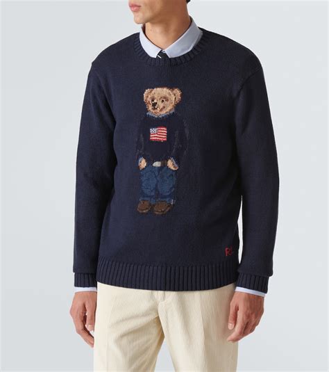 블루 Polo Bear 코튼 리넨 스웨터 Polo Ralph Lauren Mytheresa