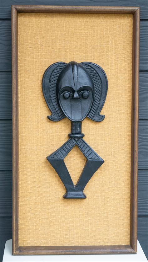 Tiki Art Vintage Witco Era Framed Ebonized Tribal Wall Etsy