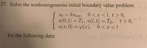 Solved 27 Solve The Nonhomogeneous Initial Boundary Value