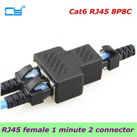 To Way LAN Ethernet Network Cable RJ Female Splitter Connector Adapter For Laptop Computer