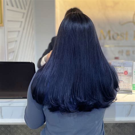 탈색 없이 가능한 클래식 블루 컬러 염색 네이버 포스트