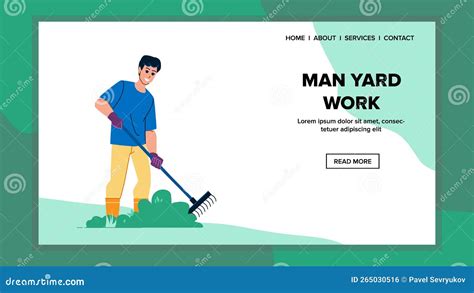 Man Yard Work Vector Stock Illustration Illustration Of Farmer 265030516