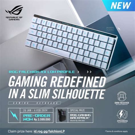 Jual Asus Rog Falchion Rx Low Profile Wireless Gaming Keyboard Di