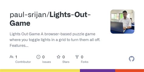 github paul srijan lights out game lights out game a browser based puzzle game where you