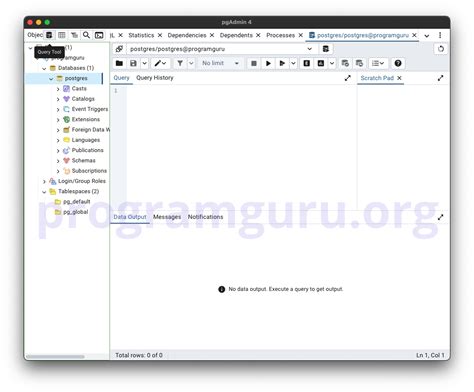 Pgadmin Open Query Tool For The Database Pgadmin Open Query Tool For The Database