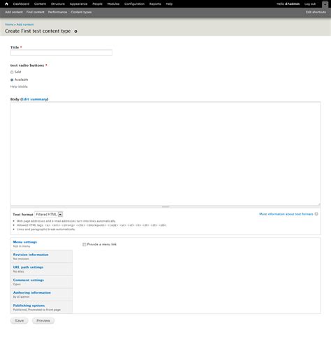 entities widget type radio buttons and n a drupal answers