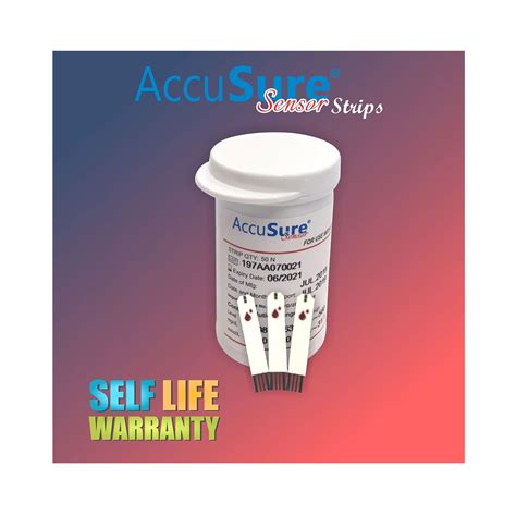 Accusure Sensor Glucometer Test Strips 50 Strips Cureka