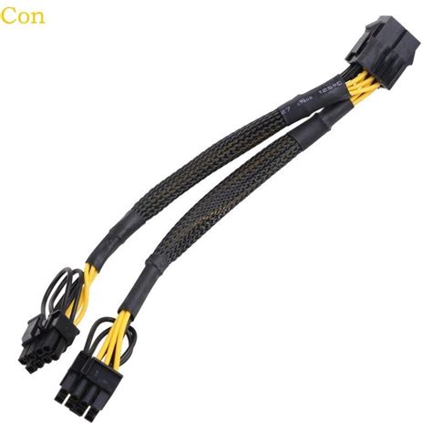Con Gpu Power Cord Adapter 8pin To Dual 6 Pin Extension Connector Y Splitter Copper Shopee