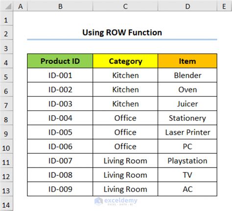 How To Increment Row Number In Excel Formula 6 Handy Ways