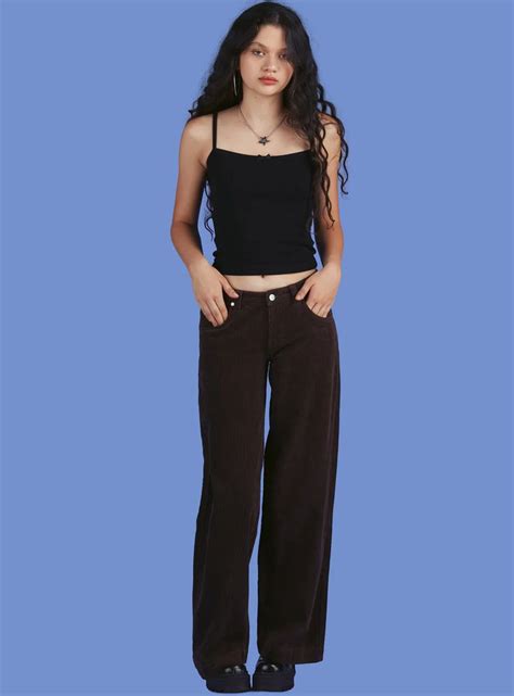 Wide Leg Corduroy Pants In Brown Unif Fashion Inspo Outfits