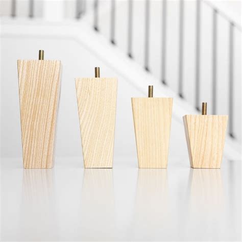 Furniture Legs Set Of Premium Inch Ash Wood With Gold Mid Etsy