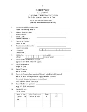 Fillable Online EPF Forms Complete List Of Employee PF Forms Fax Email Print PdfFiller