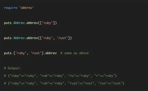 Abbrev A Hidden Ruby Gem