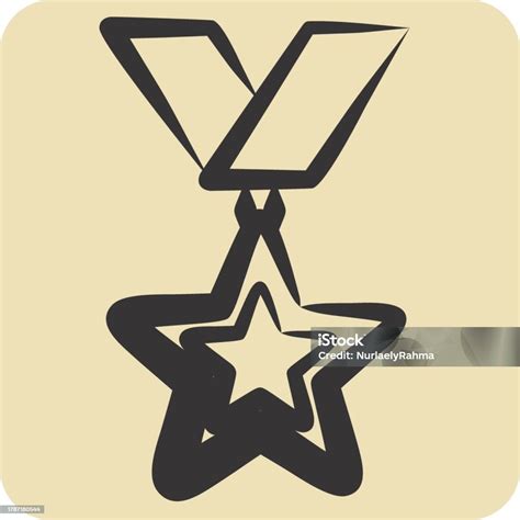 아이콘 메달 1 어워드 심볼과 관련이 있습니다 손으로 그린 스타일입니다 심플한 디자인 편집 가능 간단한 일러스트레이션
