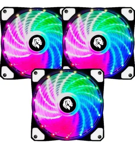 Kit 3 Cooler Fan Led Rgb 120mm 12cm Gamer Ventoinha Gabinete MercadoLivre