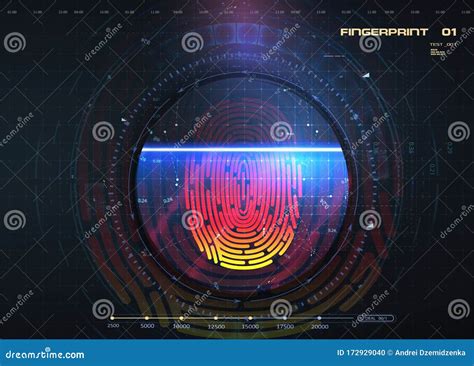 Fingerprint Biometric Rainbow Cartoon Vector 19584159