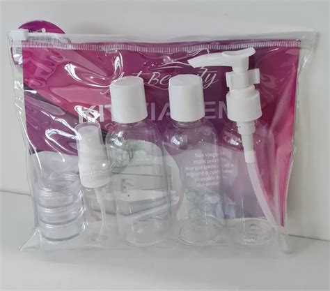 Kit Viagem Porta Shampoo Mini Frascos Pote Creme 6 Peças Mercado Livre
