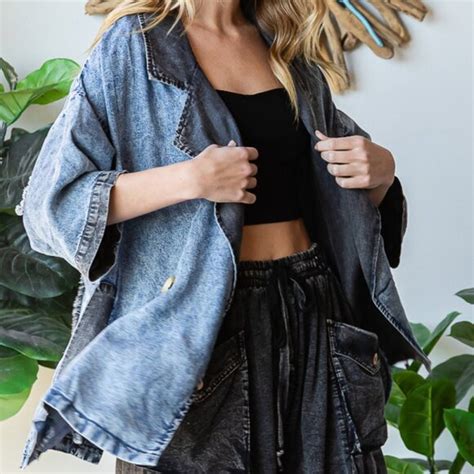 Oli And Hali Jackets And Coats Oli Hali Star Patch Tencel Short Sleeve