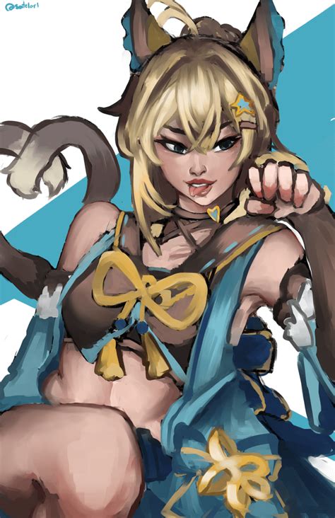 Sketch Of The Newest Catgirl Aha Rgenshinimpact