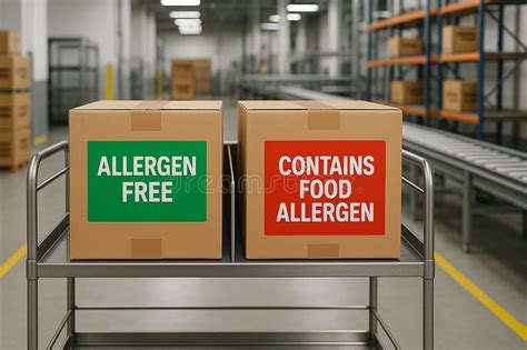 Food Allergen Labeling System Showing Allergen Free And Allergen