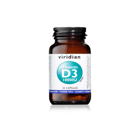 Viridian Vitamin D3 1000IU 30 Capsules Bawtry Natural Health
