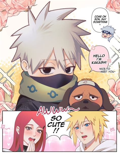 Hatake Kakashi Uzumaki Kushina Namikaze Minato Pakkun And Hatake