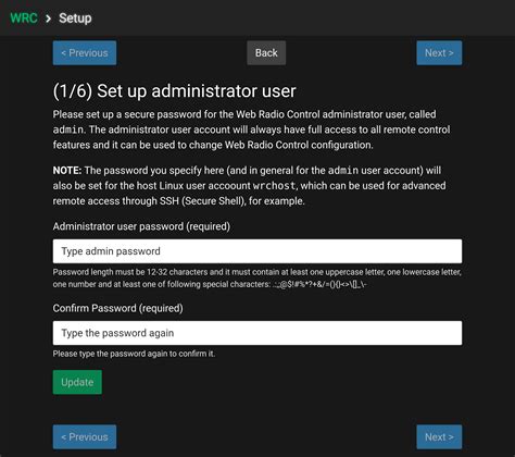 web radio control documentation