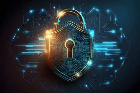 Cyber Security Concept Lock Symbol Created With Generative Ai