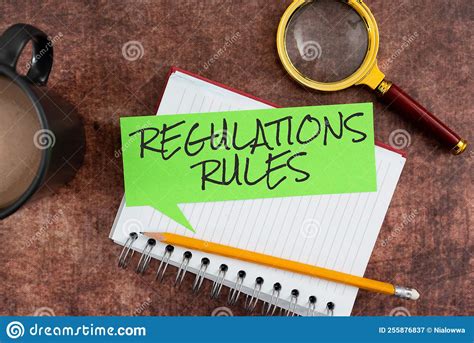 Inspiration Showing Sign Regulations Rulesstandard Statement Procedure