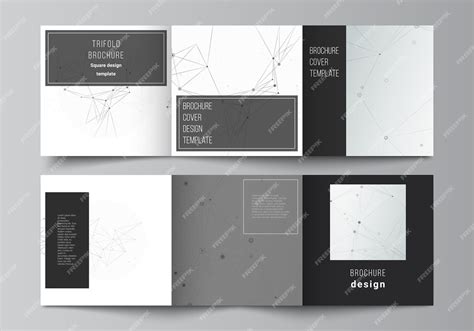 Layout Vettoriale Di Copertine Quadrate Modelli Per Brochure A Tre Ante