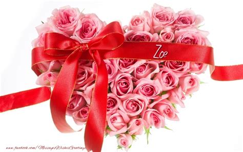 Name In Heart Zoe Greetings Cards For Love For Zoe