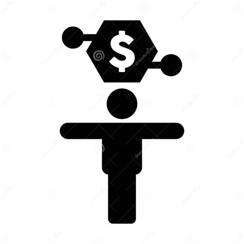 Digital Currency Icon Vector Dollar Money Symbol With Male Person For