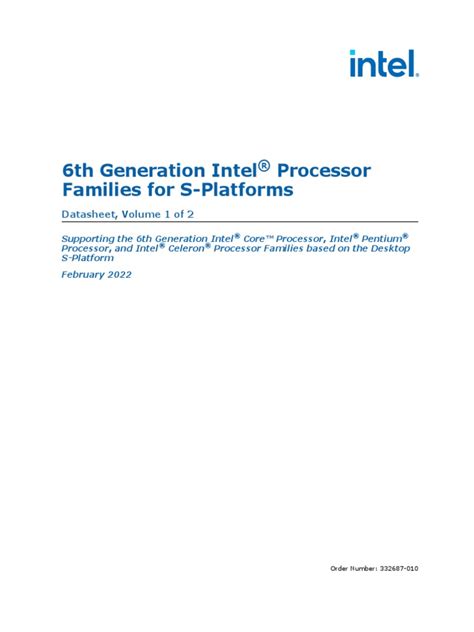 Skl Datasheet Vol 1 Rev010 Pdf Random Access Memory Intel