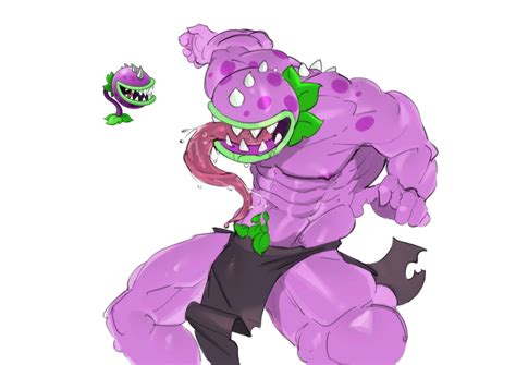 Rule 34 Anthrofied Chomper Pvz Clothing Kogito Male Only Muscular Pecs Plantie Plants Vs