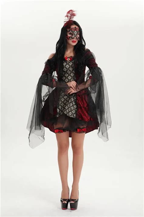 Vampire Costume Women Adult Victorian Masquerade Ball Gown Halloween