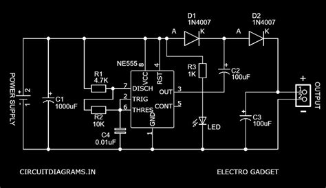 Voltage Doubler Circuit Using 555 Timer Ic Electro Gadget