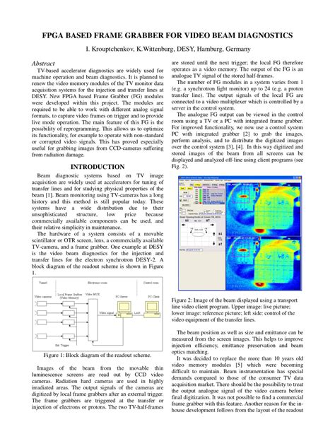Pdf Fpga Based Frame Grabber For Video Beam Diagnostics