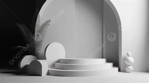 흰색 식물과 계단이 있는 무대 3d 렌더링 최소한의 배경 연단이 있는 장면 고화질 사진 사진 배경 일러스트 및 사진 무료 다운로드 Pngtree