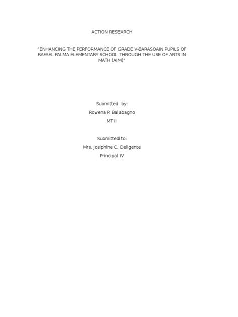 Action Research In Math Pdf Fraction Mathematics Teaching Mathematics