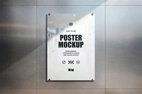 Glass Poster Mockup Psd Template Minimalist Interior Display