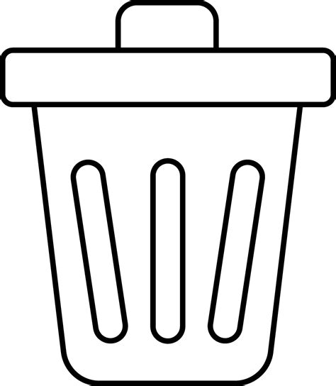 Black Lineal Style Dustbin Icon Or Symbol 25094175 Vector Art At Vecteezy